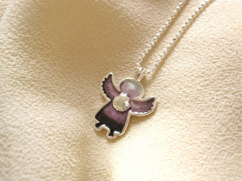 Angel charm necklace – guardian angel scallop shell | Indalo Camino ...